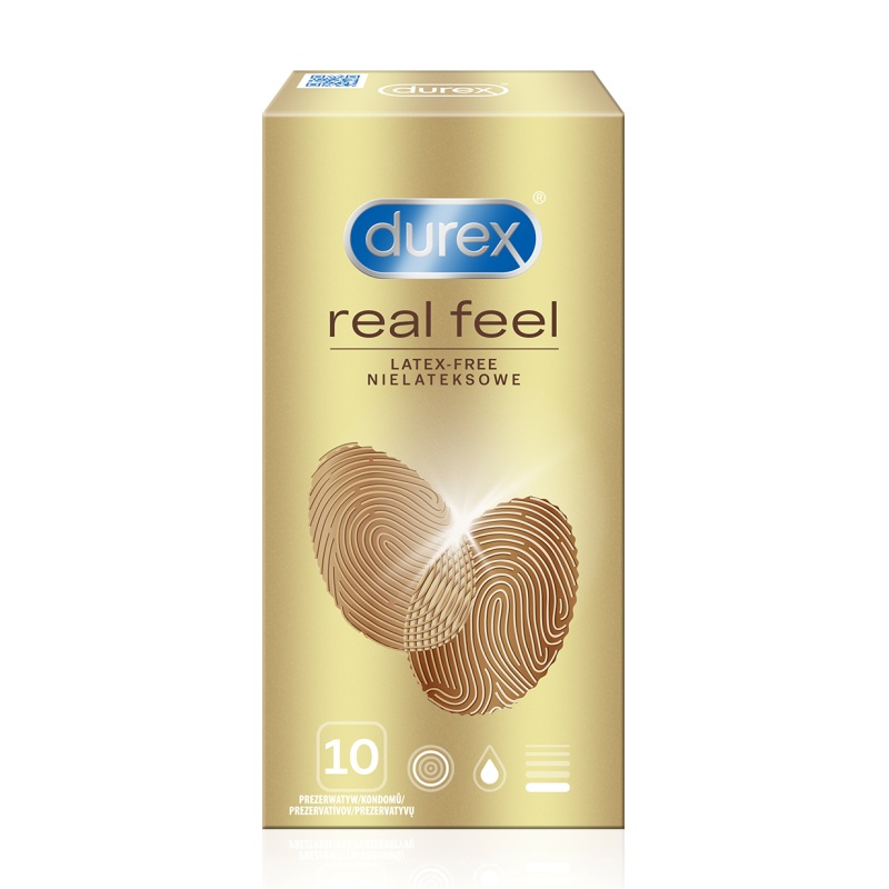 Bezlatexové kondomy DUREX RealFeel – 1× balení 10 ks | Pro Alergiky
